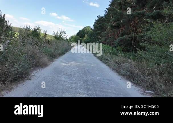 Long narrow dirt track example. beautiful landscape with the road ...