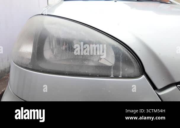 old car headlight. reflector headlight. halogen light. Matte headlight ...