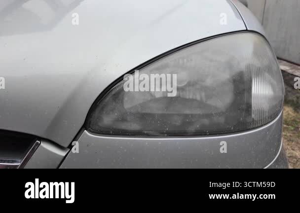 old car headlight. reflector headlight. halogen light. Matte headlight ...