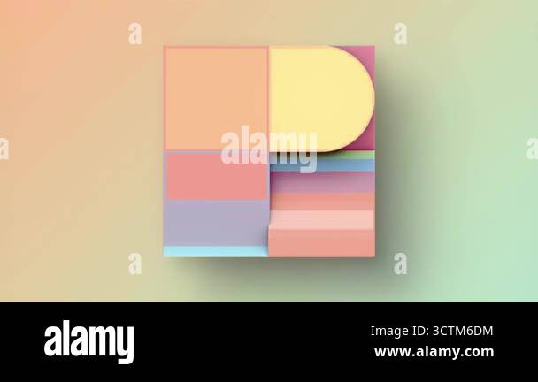 Color loop animation with cubic shapes in a minimalist Op Art style ...