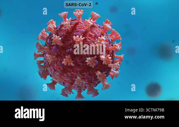3D animation of SARS-CoV-2 showing spike proteins, viral entry ...