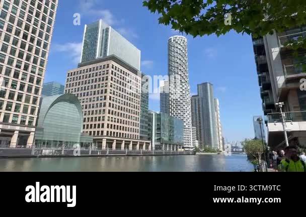 London, UK, 12 May 2025. One Park Drive is a 58-storey cylindrical ...