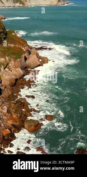 Beach golden sand cliffs ocean Stock Videos & Footage - HD and 4K Video ...