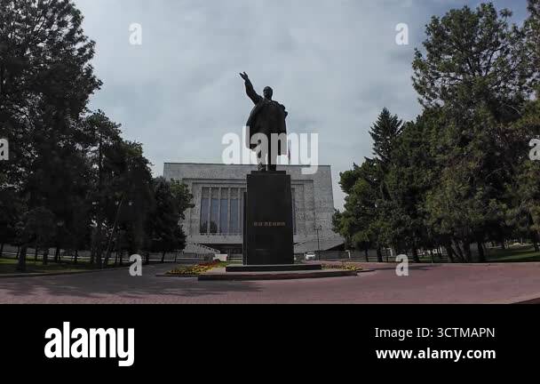 Bishkek, Kyrgyzstan - June 8, 2025 - Lenin statue in front of the State ...