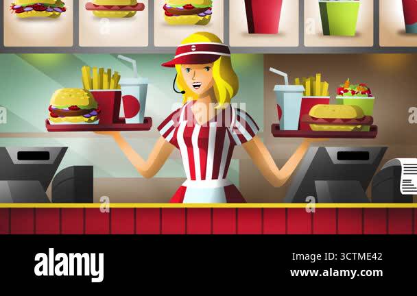Waitress in fast food Stock Videos & Footage - HD and 4K Video Clips ...