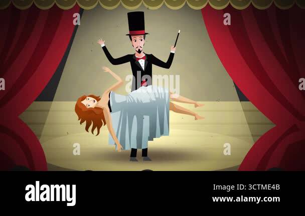 magician levitating his female assistant on stage Stock Video Footage ...