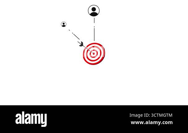 A goal in the center with team members connected, symbolizing focused ...