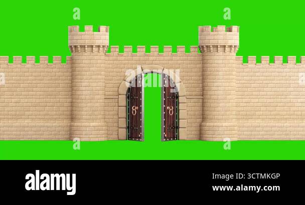 4k Resolution Video: Medieval Security Concept. Old Fortress Wall With ...