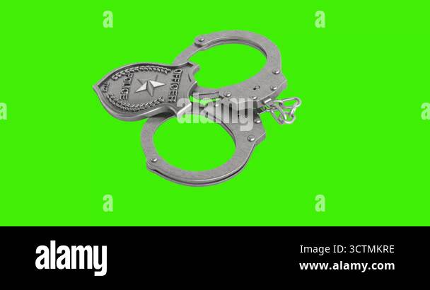 4k Resolution Video: Law Enforcement Concept. Metal Handcuffs With ...