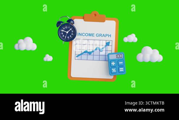 4k Resolution Video: Finance Growth Concept. Rising Income Chart With ...