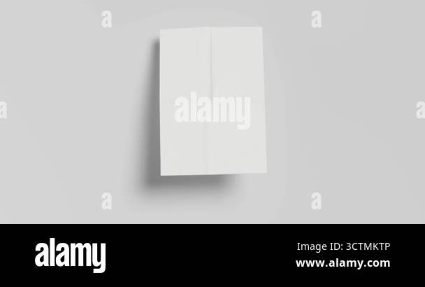 4k Resolution Video: Paper Mockup Concept. Blank White Paper Sheet ...