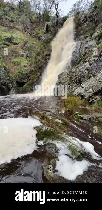 Ingalalla Falls waterfall in Hay Flat with heavy winter flows in the ...