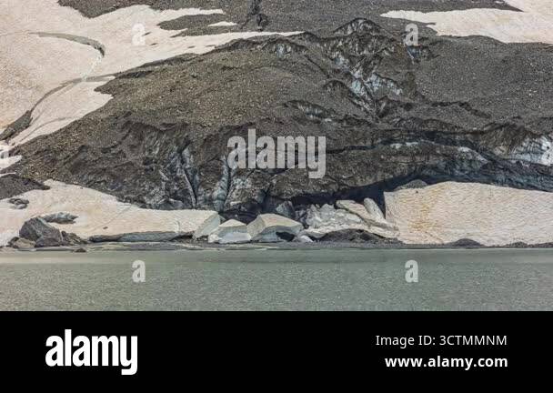 Time lapse, Melting glacier in the Swiss Alps. Clariden Glacier ...