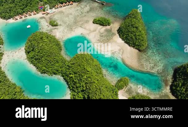 Birds eye view of Natural Beach and Lagoons in Sohoton Cove. Surigao ...