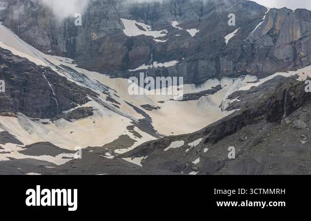 Time lapse, Melting glacier in the Swiss Alps. Clariden Glacier ...