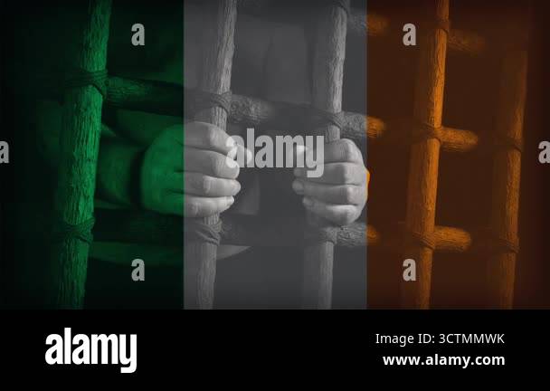 Ireland Flag And Prisoner, Press Freedom Concept Stock Video Footage ...