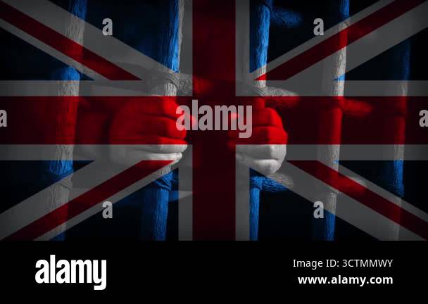 UK Flag And Prisoner, Press Freedom Concept Stock Video Footage - Alamy
