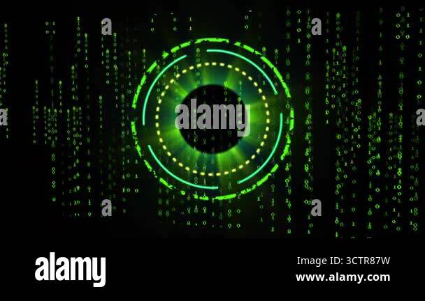 Sporadic binary starting neon rings rotating and pulsing yellow ring ...