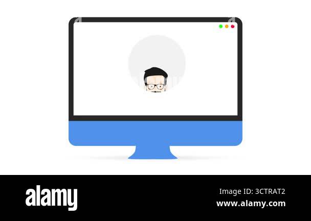 Customer support person illustration 4k animation showing on the ...