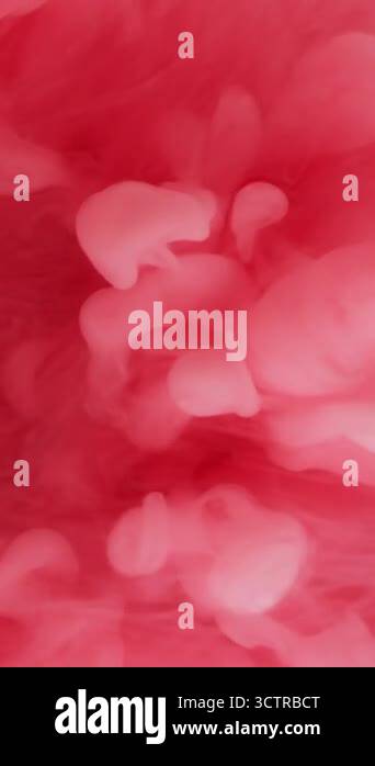 Vertical video. Fume paint. Bright smoke. Pink red vivid mist stream ...