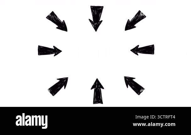 Animation of hand drawn pointing arrow Stock Video Footage - Alamy