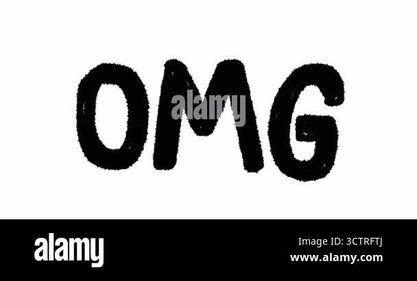 Hand drawn animation of word OMG. Frame by frame animation in doodle ...