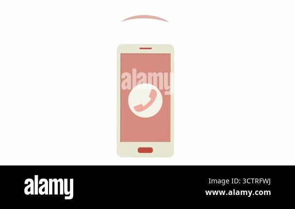 Phone ring animation. Cellphone with moving signal bars Stock Video ...