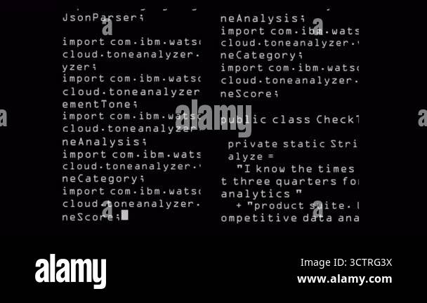 Abstract animation of typing program code on device screen. Hacker theme. Design element for ...