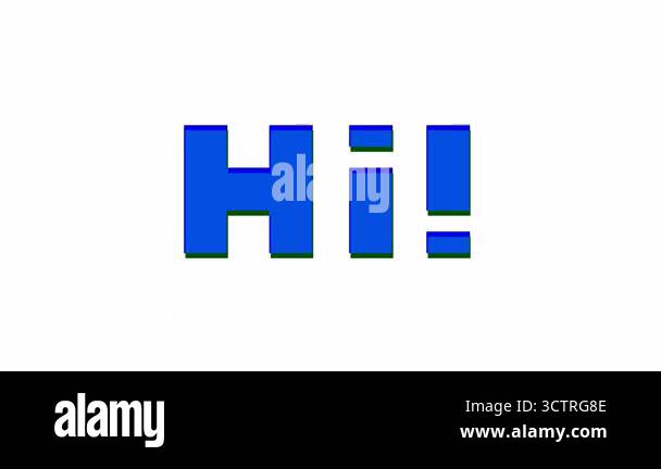 Animation of Hi! word with glitch effect Stock Video Footage - Alamy