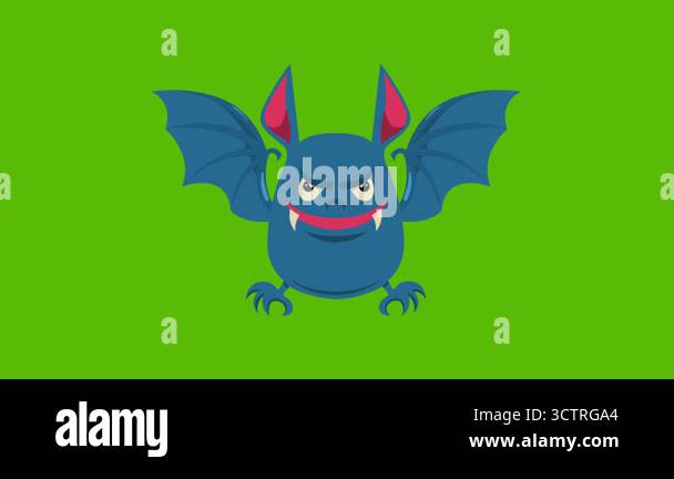 Animation of cute cartoon halloween bat Stock Video Footage - Alamy