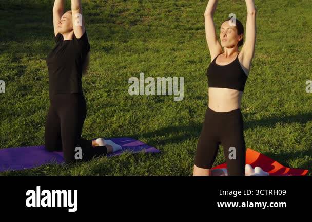 Two women doing yoga poses Stock Videos & Footage - HD and 4K Video ...