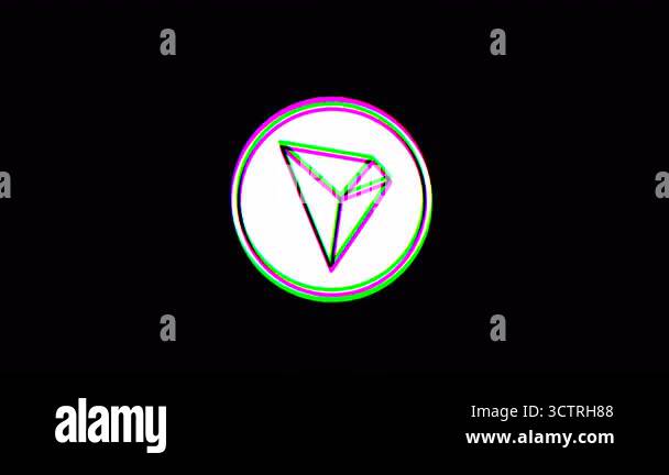 Animation of Tron cryptocurrency symbol with glitch effect Stock Video ...