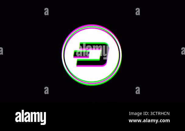 Animation of Dash cryptocurrency symbol with glitch effect Stock Video ...