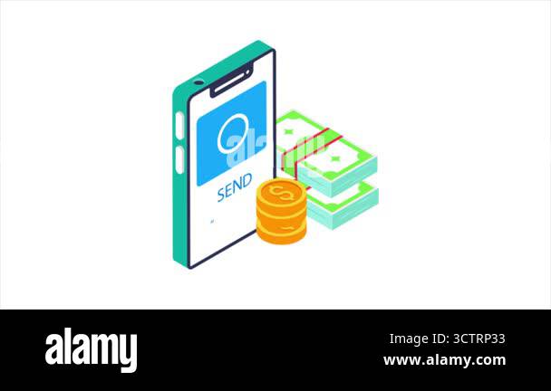 Online Money Send Animation MP4 file Stock Video Footage - Alamy