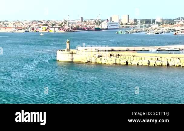East breakwater lighthouse in port Stock Videos & Footage - HD and 4K ...