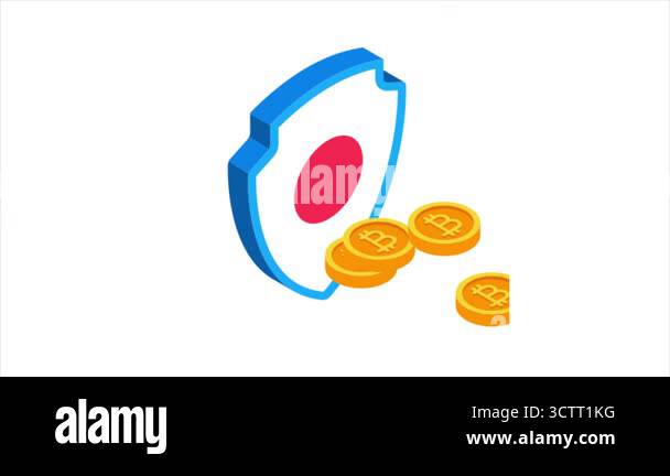 Bitcoin Protection Animation MP4 file Stock Video Footage - Alamy