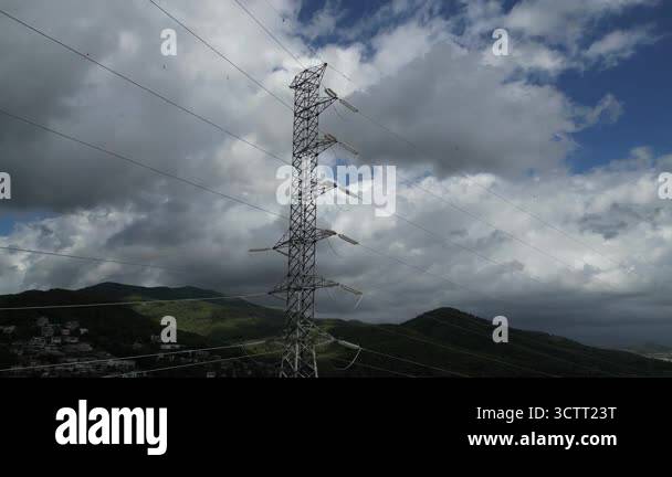 High voltage pylon standing on Stock Videos & Footage - HD and 4K Video ...