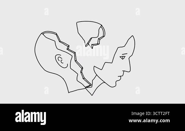 2d Animation cartoon character of a humanoid or human head side view ...