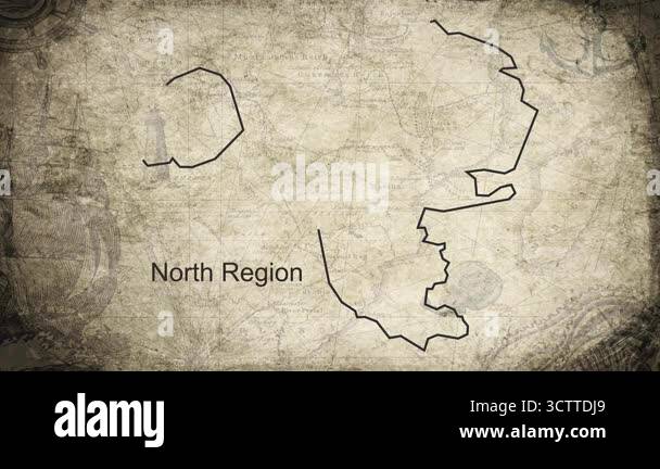 North region map drawn on Stock Videos & Footage - HD and 4K Video ...