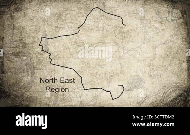 North east region map drawn Stock Videos & Footage - HD and 4K Video ...