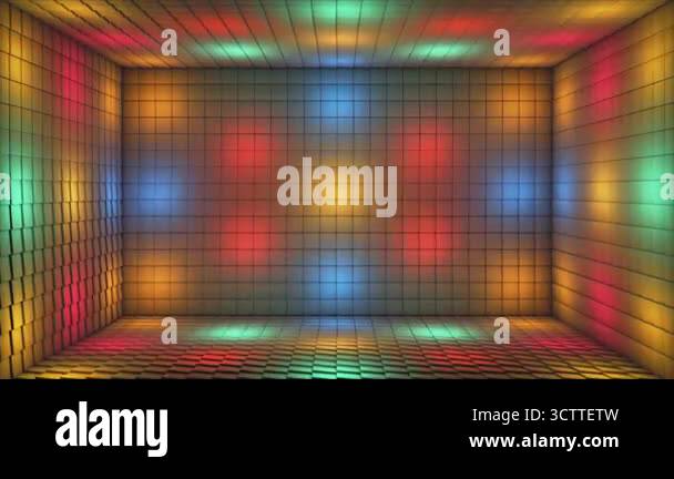 Broadcast Pulsating Hi-Tech Alternate Blinking Illuminated Cubes Room ...