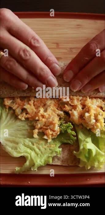 Tortilla Wrap with Lettuce Boiled Egg and Pickles Deviled Egg Breakfast ...