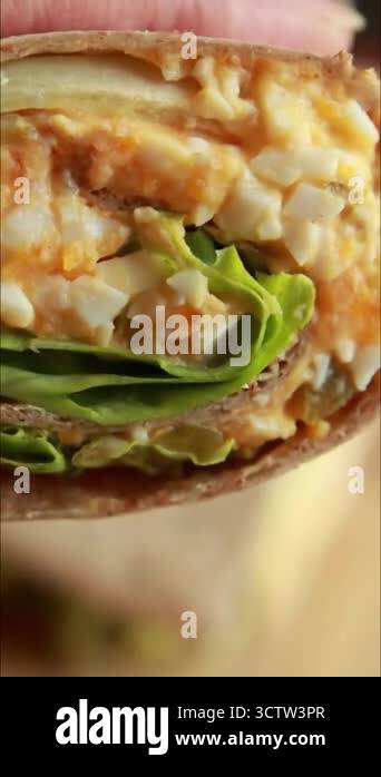 Tortilla Wrap with Lettuce Boiled Egg and Pickles Deviled Egg Breakfast ...