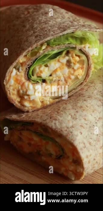 Tortilla wrap lettuce boiled egg Stock Videos & Footage - HD and 4K ...