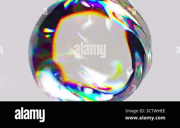 Waving liquid sphere with smooth surface ripples and dynamic light ...