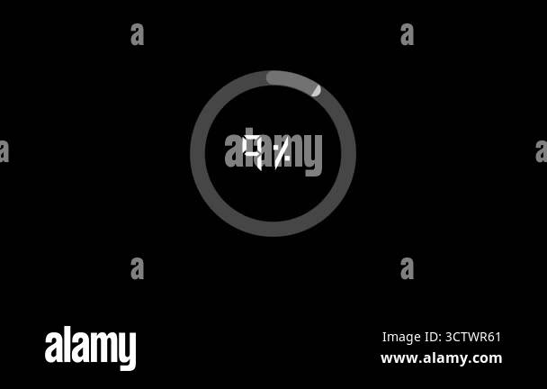 Animated gray circle with a progress bar and percentage counter ...