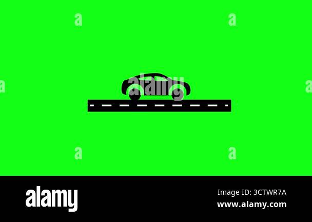 Seamless silhouette car loop animation in 4k resolution for dynamic ...