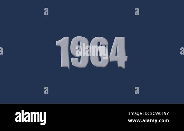 illustration with a number 1964, liquid text 1964 animation colorful ...