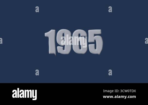 illustration with a number 1965, liquid text 1965 animation colorful ...