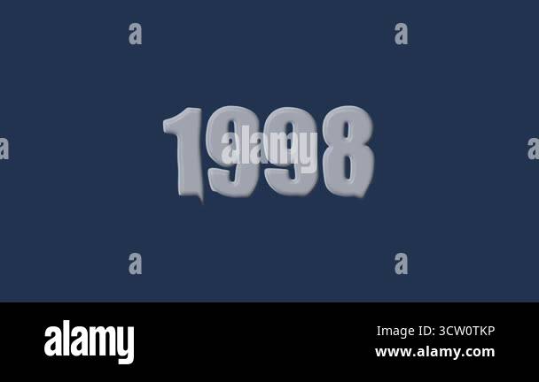 illustration of 3 d number 1998 number with text on black background ...